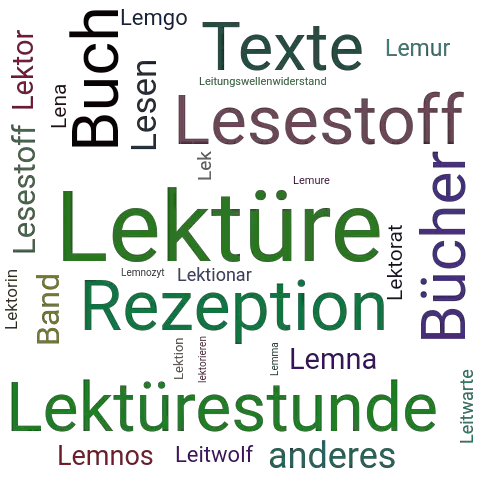LEKTÜRE Synonym-Lexikothek • ein anderes Wort für Lektüre