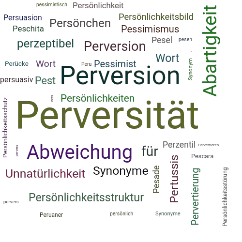 PERVERSITÄT Synonym-Lexikothek • ein anderes Wort für Perversität