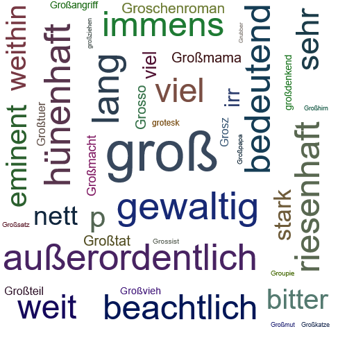 GROß Synonym-Lexikothek • ein anderes Wort für groß