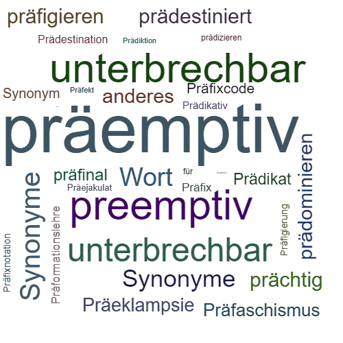 PRÄEMPTIV Synonym-Lexikothek • ein anderes Wort für präemptiv