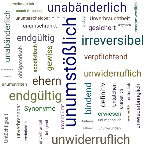UNUMSTÖßLICH Synonym-Lexikothek • ein anderes Wort für unumstößlich
